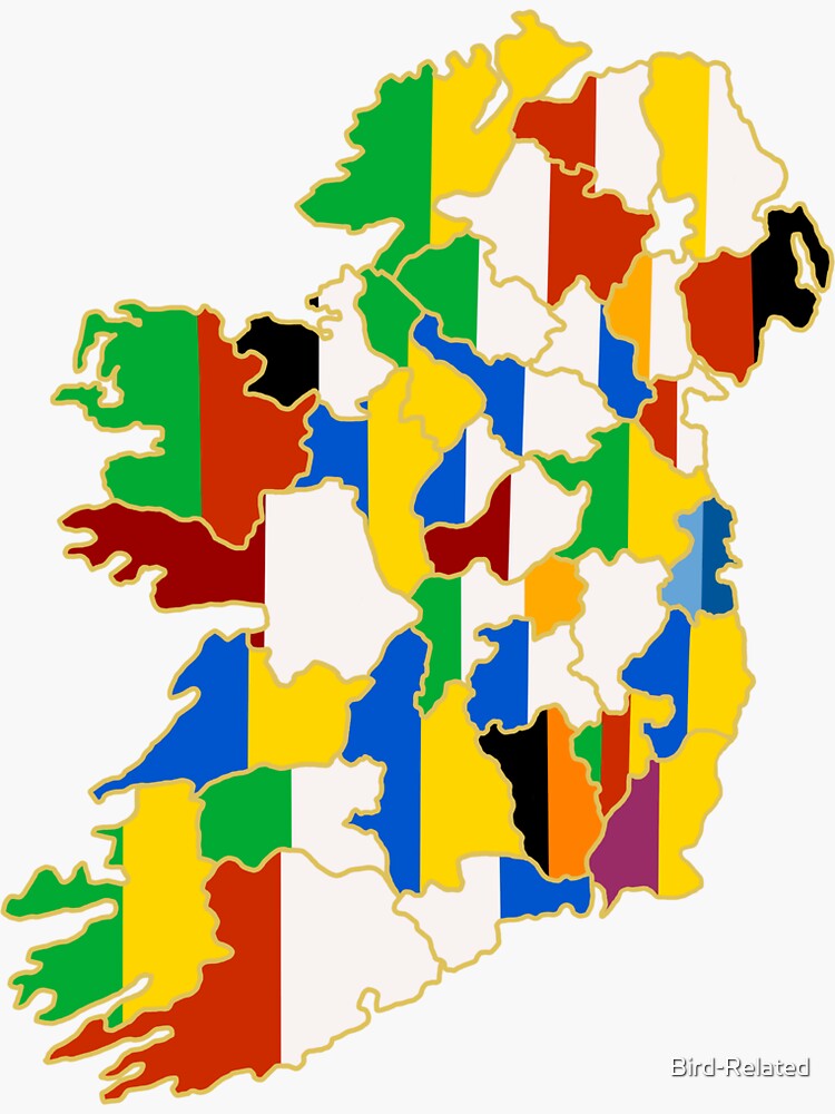 "Copy of County Colours of Ireland" Sticker for Sale by Bird-Related ...