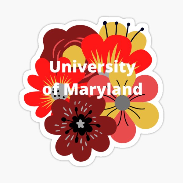 "UMD Cartoon floral" Sticker by emilygracee | Redbubble