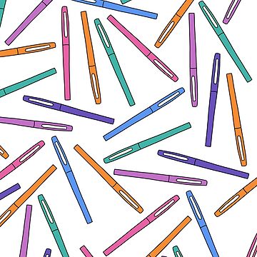 "Teacher Flair Pen Pattern with White Background" Art Board Print for ...