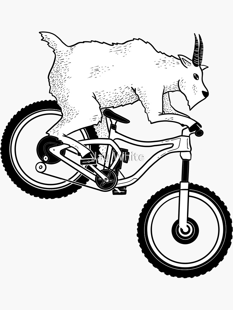 "DH Mountain Bike Goat" Sticker for Sale by JuniperL | Redbubble