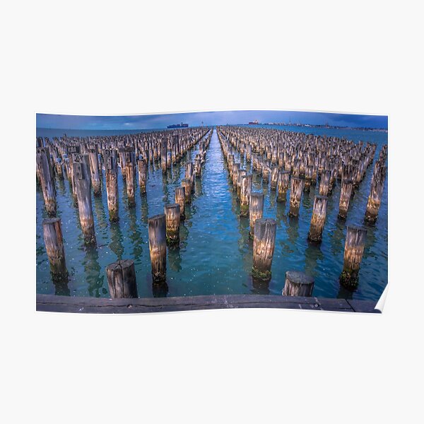 "100's of Old Pier Posts" Poster by sjphotocomau | Redbubble