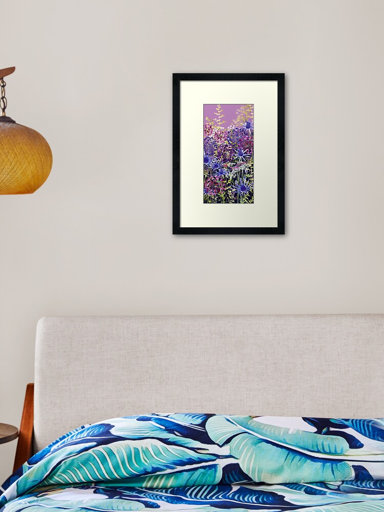 "Sunset Garden - Sea Holly, Alliums, Cow Parsley & Grasses" Framed Art ...
