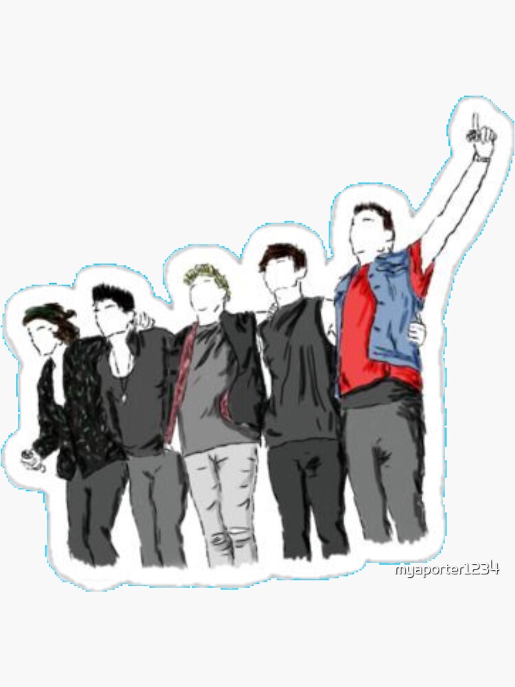 "One direction performance outline " Sticker by myaporter1234 | Redbubble