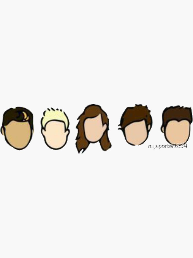 "One direction face outline " Sticker by myaporter1234 | Redbubble
