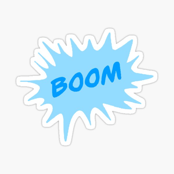 "boom quote blue" Sticker for Sale by elliesart- | Redbubble