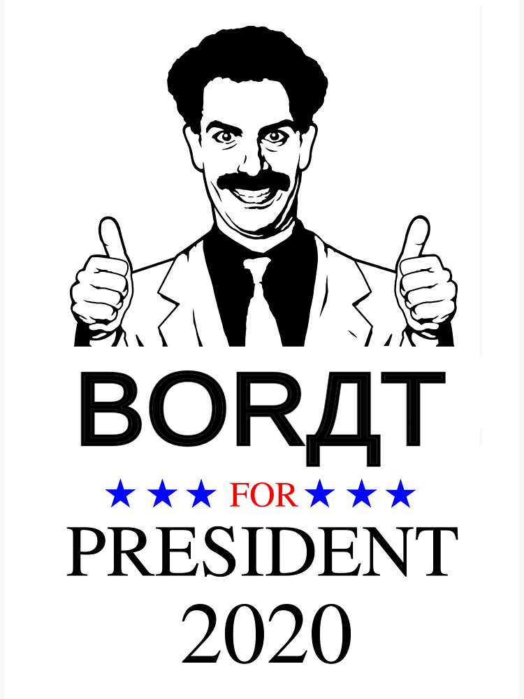 "Borat for President 2020" Sticker for Sale by mariuszmoscicki | Redbubble