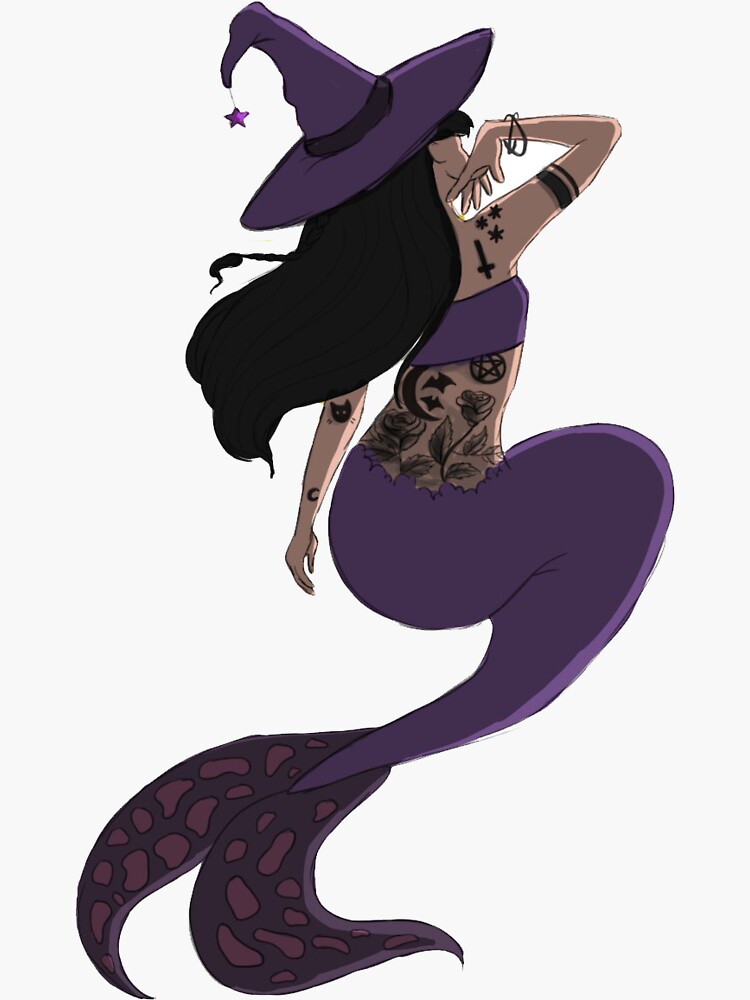 "Witch Mermaid" Sticker by souphi | Redbubble