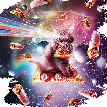 "Outer Space Pizza Cat - Rainbow Laser, Taco, Burrito" Essential T-Shirt for Sale by SkylerJHill ...