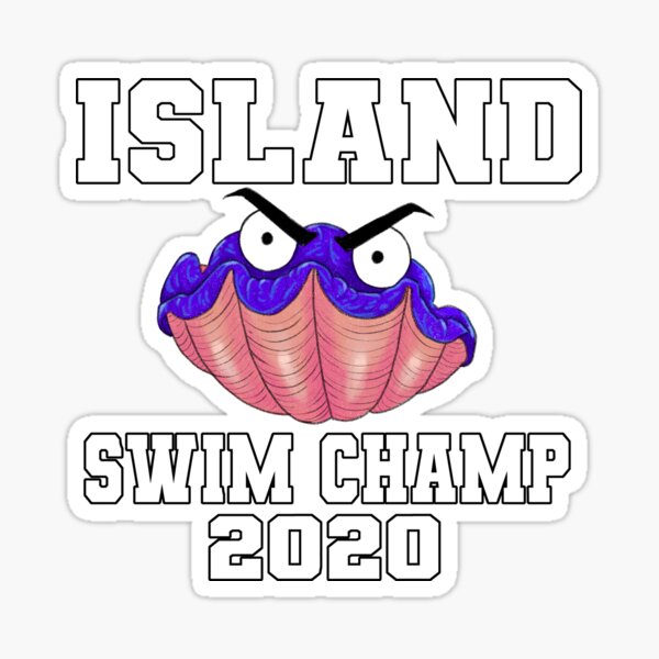 "ISLAND SWIM CHAMP 2020" Sticker for Sale by SarahDesdemona | Redbubble