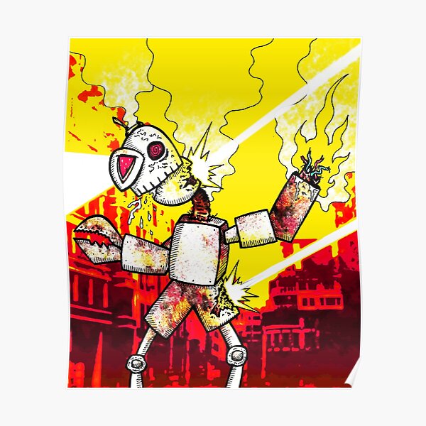 "Robot Meltdown" Poster for Sale by Honney-Bayes | Redbubble