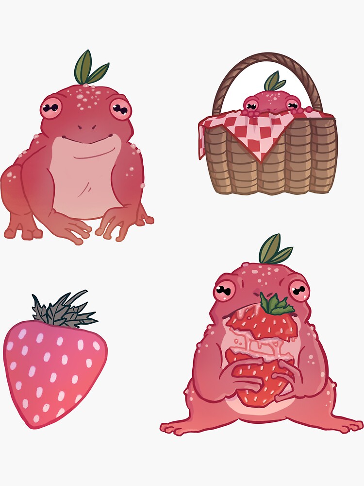 "Strawberry Frog" Sticker for Sale by Hairy-Ary | Redbubble