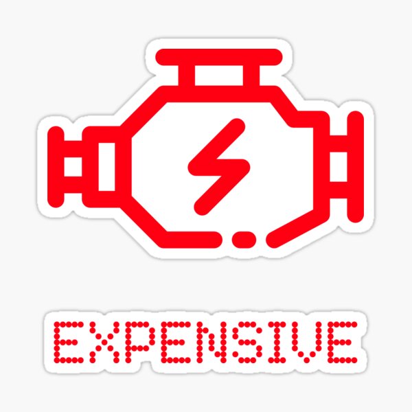 "Check Engine Light / MIL / car repair, motor damage" Sticker for Sale ...
