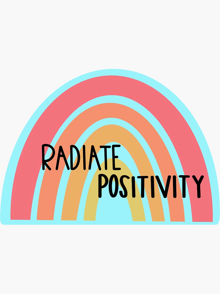 "Radiate Positivity Rainbow" Sticker for Sale by maddiepatterson ...