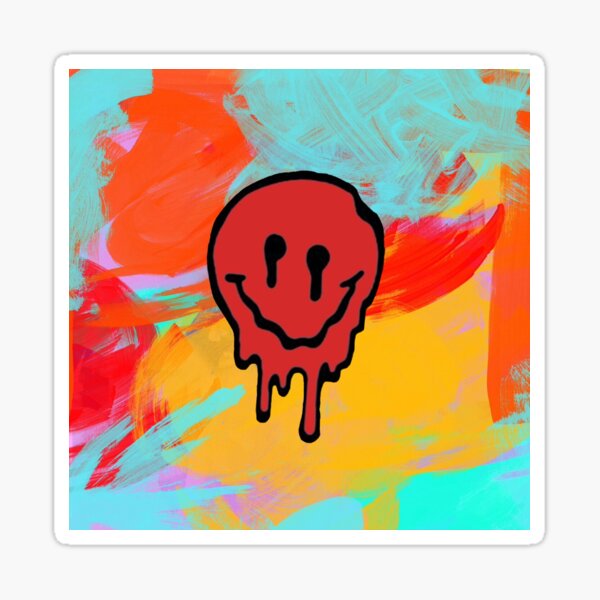 "Melted smiley face " Sticker by roseella2005 | Redbubble