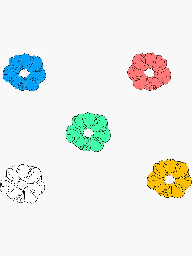 "Colorful scrunchies set" Sticker for Sale by bek-designs | Redbubble