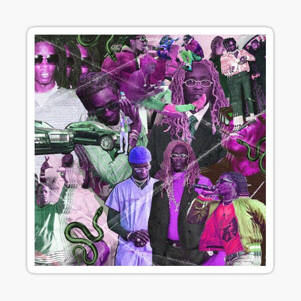 "Artist - Young Thug Scrapbook Collage Sticker" Sticker by kingsoly ...