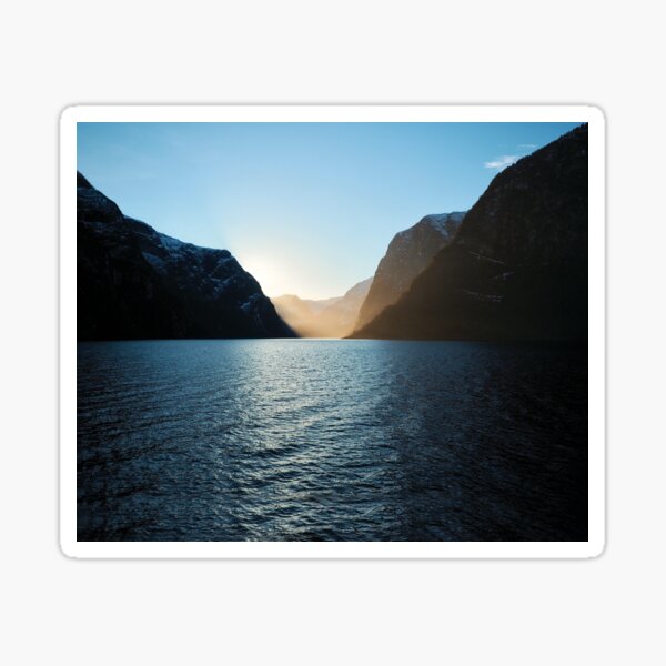"Nordic Winter Sunset | Norwegian Fjords" Sticker for Sale by yappei ...