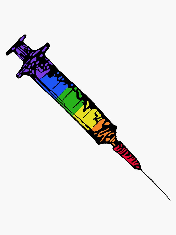 "RAINBOW SYRINGE (Black Background) " Sticker for Sale by ThatGypsyLife ...