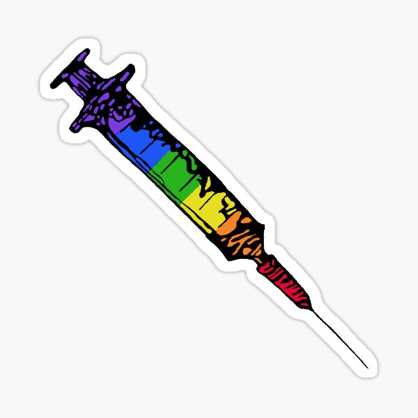 "RAINBOW SYRINGE (Black Background) " Sticker for Sale by ThatGypsyLife ...
