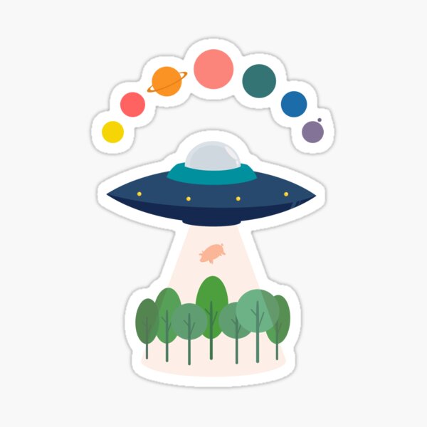 "Alien abduction pig " Sticker for Sale by xminglee | Redbubble