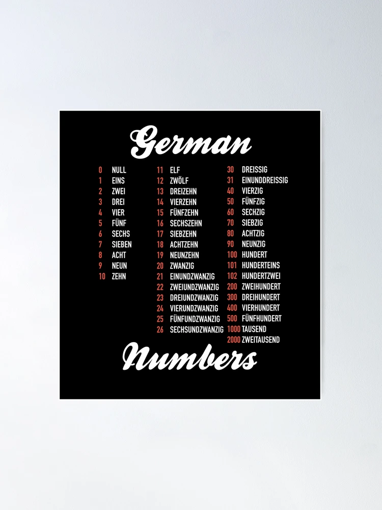 German Numbers 1 100 List