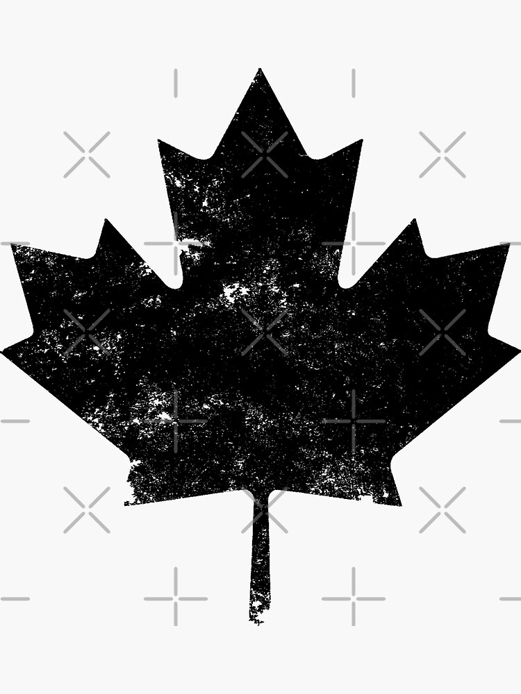 "Black Distressed Canada Maple Leaf" Sticker for Sale by ivanovart ...