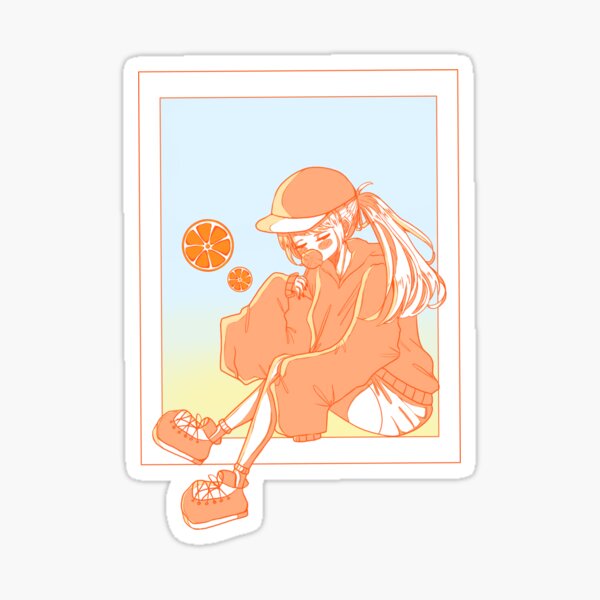 "Orange Girl" Sticker by jookietea | Redbubble