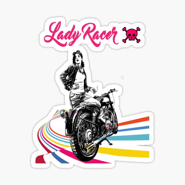 "Lady racer" Sticker by BramNamzug | Redbubble