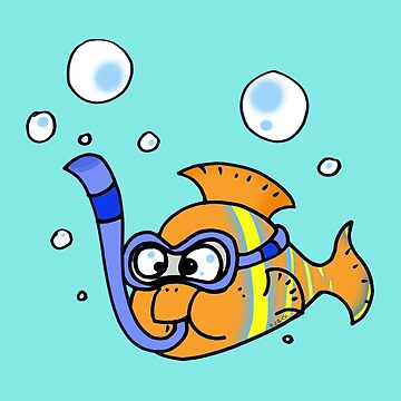 "Funny tropical fish cartoon" Art Board Print for Sale by CuteCartoon ...