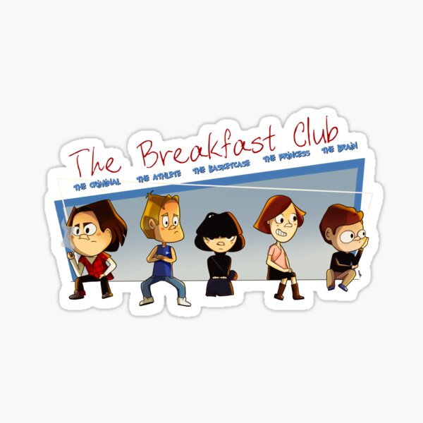 "Breakfast Club - Cartoon" Sticker for Sale by munchkinboutiq | Redbubble
