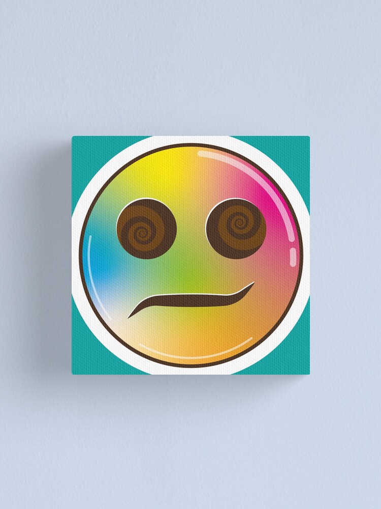 "trippy psychedelic vector illustration of emoji face" Canvas Print by ...