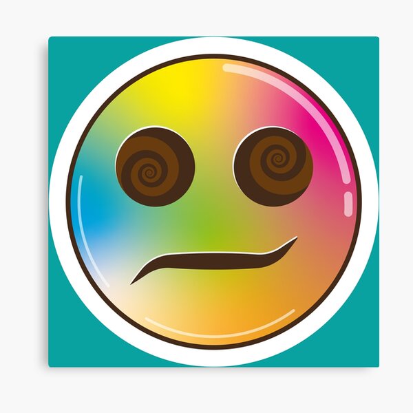 "trippy psychedelic vector illustration of emoji face" Canvas Print by ...