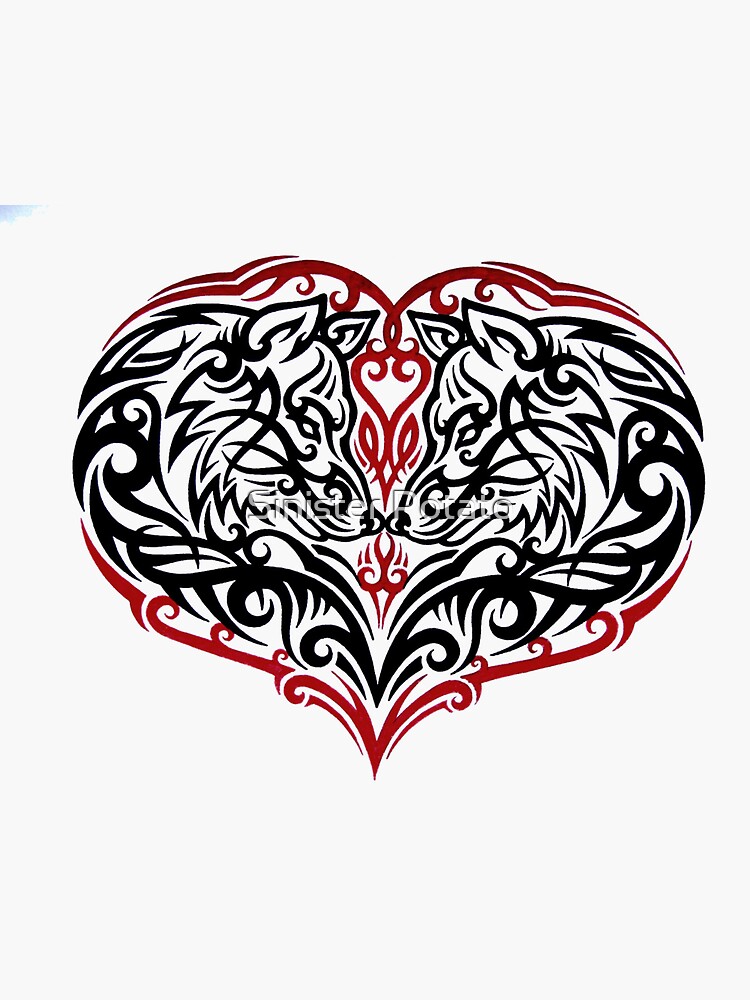 "Wolf Heart" Sticker for Sale by sinister-potato | Redbubble