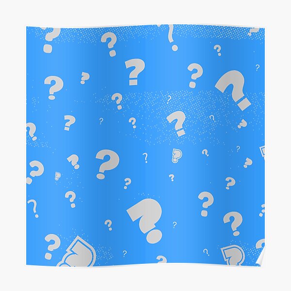 "Pattern blue background with texture and question marks" Poster for ...
