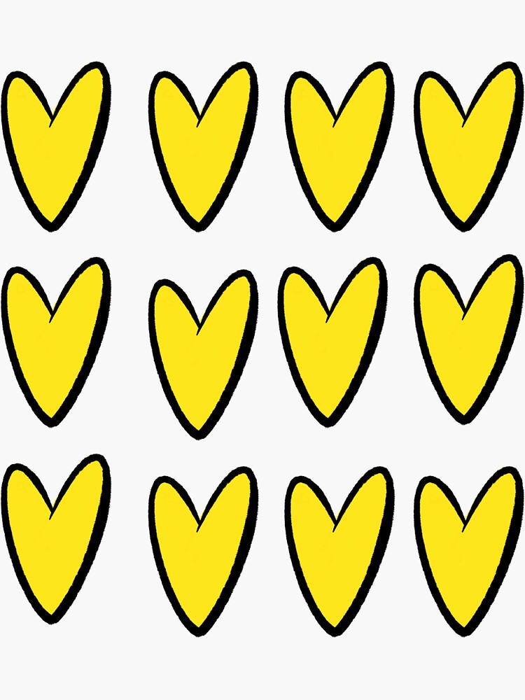 "Yellow hart sticker pack " Sticker for Sale by sjemorg | Redbubble