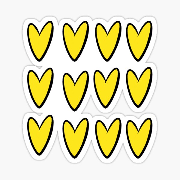 "Yellow hart sticker pack " Sticker for Sale by sjemorg | Redbubble