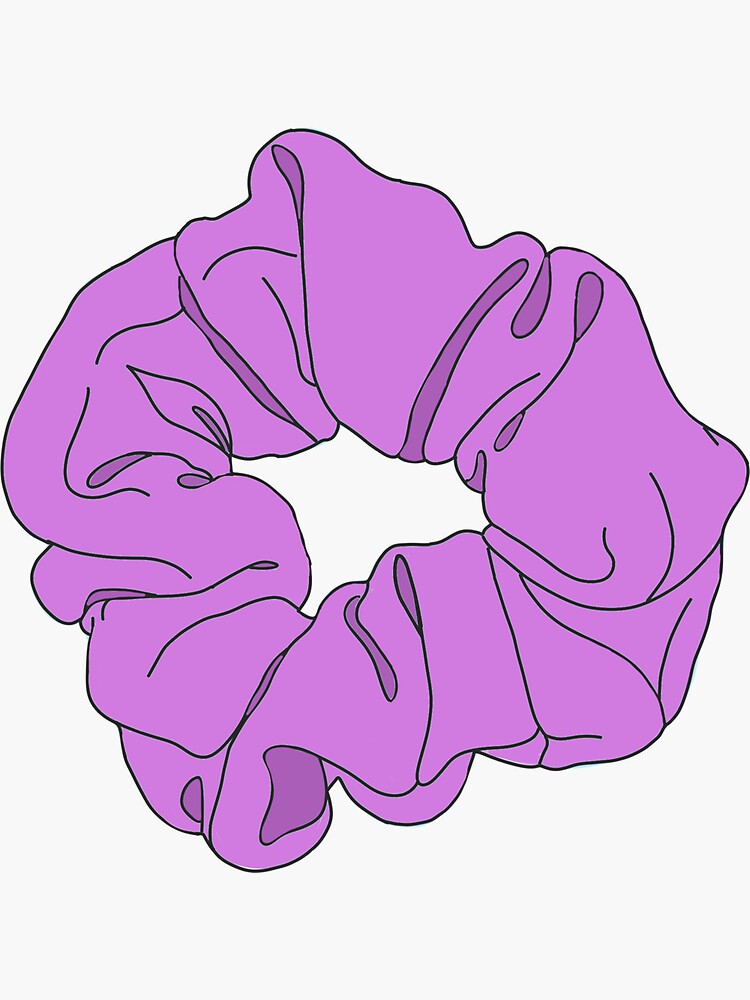 "purple scrunchie cartoon" Sticker for Sale by libbymercer | Redbubble