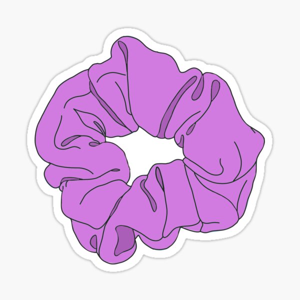 "purple scrunchie cartoon" Sticker for Sale by libbymercer | Redbubble