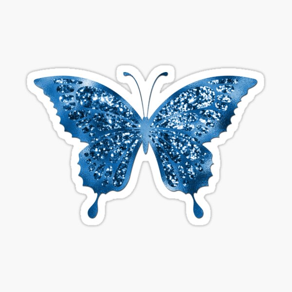 "Royal Blue Glitter Butterfly" Sticker by WisdomInspired | Redbubble