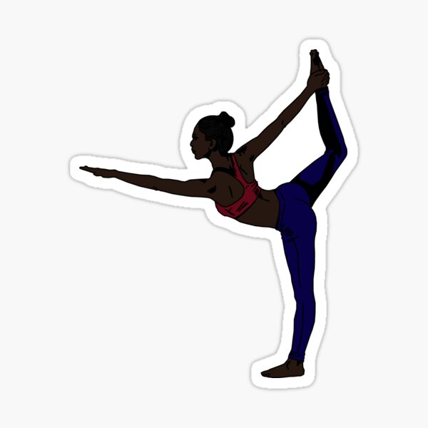 "Yoga, Standing Bow Pulling Pose 4" Sticker by BearMa | Redbubble