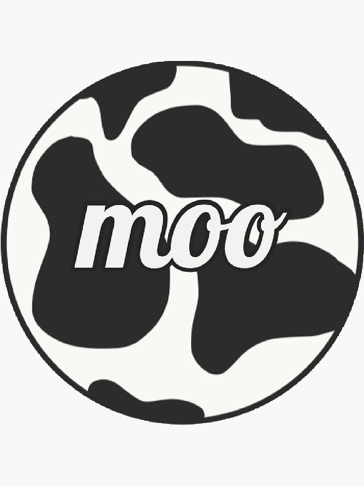 "Cow print logo" Sticker for Sale by emilymonk123 | Redbubble
