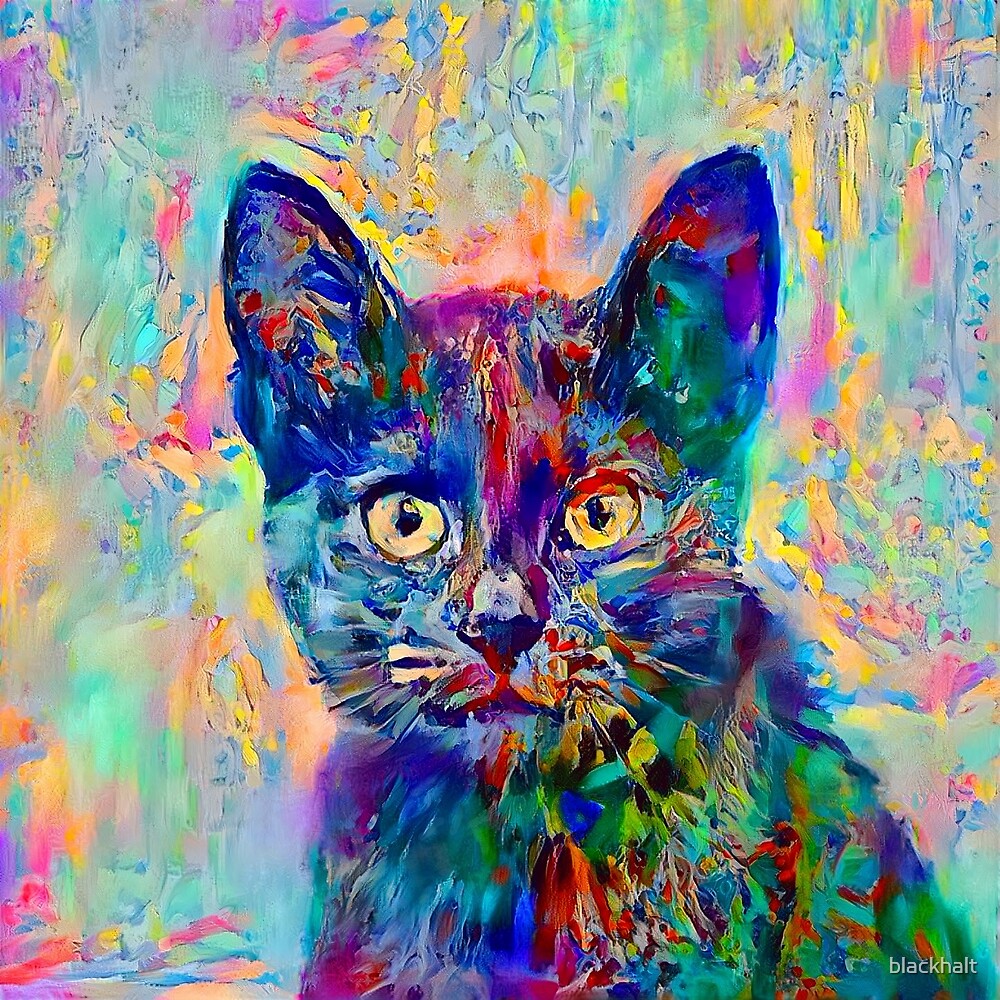 "Abstractions of abstract abstraction of cat" by blackhalt | Redbubble