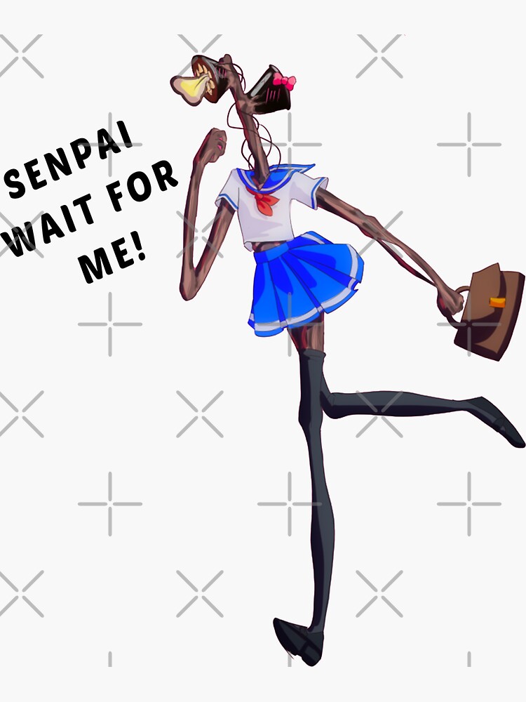 "Siren Head Chan | Senpai wait for me!" Sticker for Sale by yjakani ...