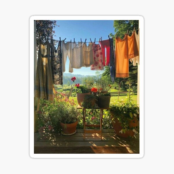 "Cottagecore Clothesline" Sticker for Sale by nyajane16 | Redbubble