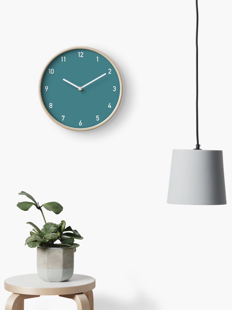 "Clock numbers teal" Clock for Sale by colorandpattern | Redbubble