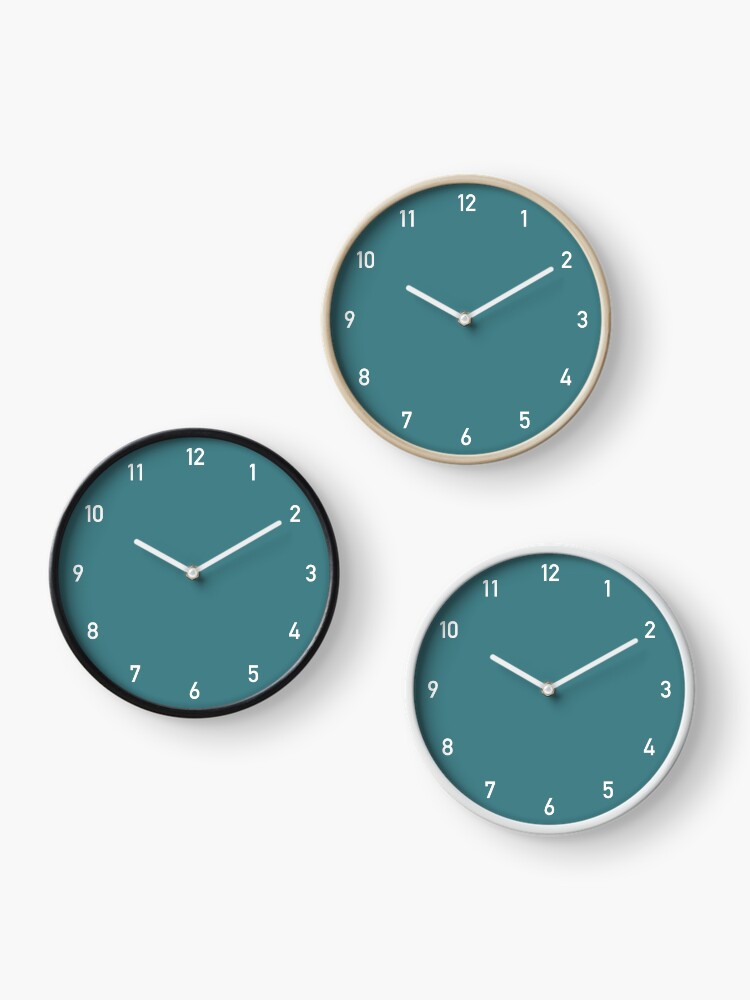 "Clock numbers teal" Clock for Sale by colorandpattern | Redbubble