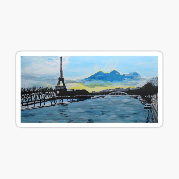 "Paris and the River Seine" Sticker for Sale by neversink68 | Redbubble