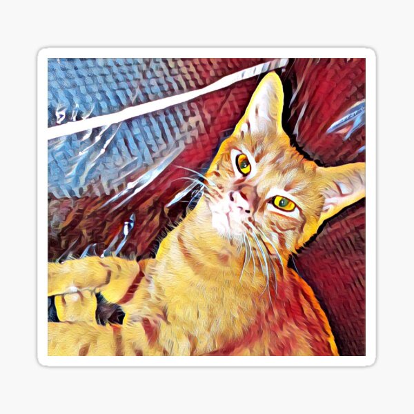 "curious cat" Sticker by kingbrian1986 | Redbubble
