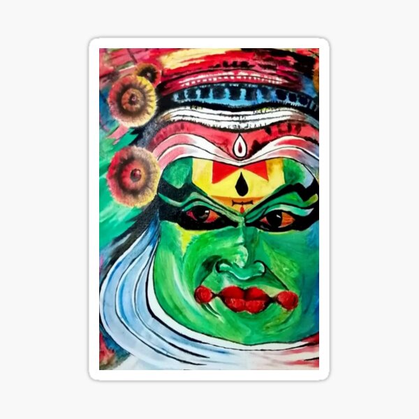"Kathakali" Sticker by PavithraPrasad | Redbubble