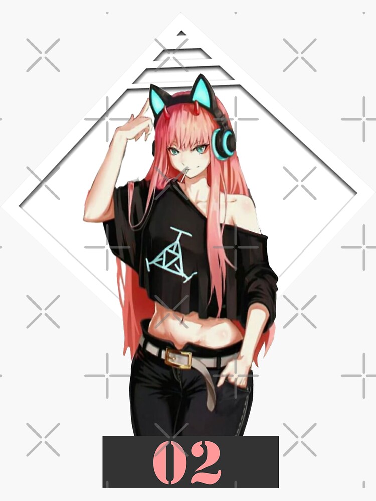 Pegatina «Zero Two 002 Kawaii Face; Darling In The Franxx;» de med00 ...